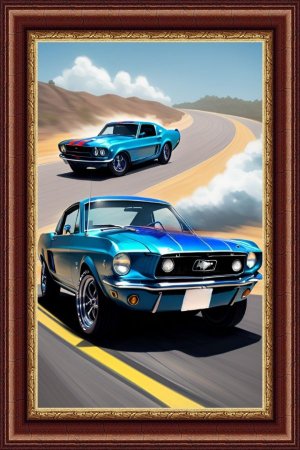 Lukisan Mobil Mustang - Jual Beli di Warbis
